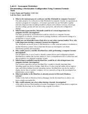 Lab Csci Docx Lab Assessment Worksheet Documenting A Workstation Configuration Using