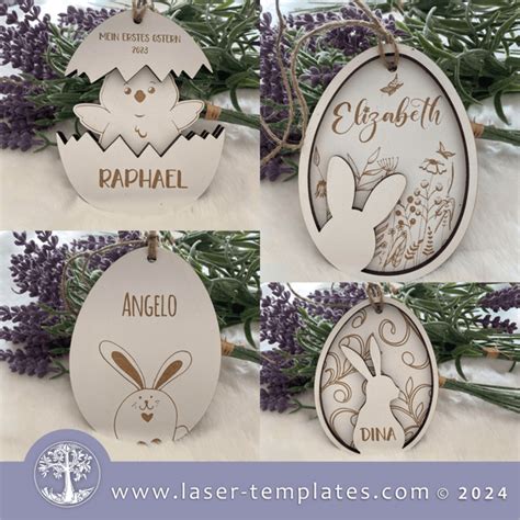 Easter Egg Decorations Ornament Bundle Laser Ready Templates