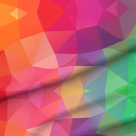 large scale colorful polygons mosaic celosia velvet fabric dana du design