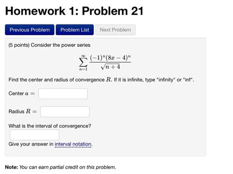 solved 5 points consider the power series