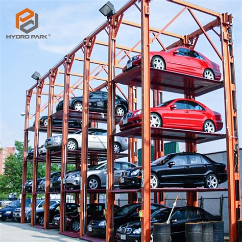 Four Posts Vertical Hydraulic Compact Quad Outdoor Car Parking Lift