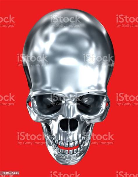 블랙 3 차원 일러스트 레이 션을 통해 금속 인간의 두개골 0명에 대한 스톡 사진 및 기타 이미지 0명 공포 무서움 금속 Istock