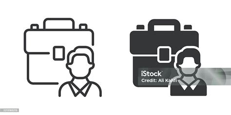 직원 얇은 선과 글리프 솔리드 아이콘입니다 편집 가능한 획과 투명한 배경에 격리된 완벽한 픽셀 개체 그룹에 대한 스톡 벡터 아트 및 기타 이미지 Istock