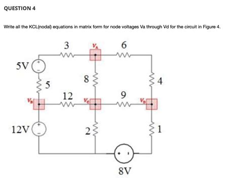 Solved QUESTION Write All The KCL Nodal Equations In Chegg