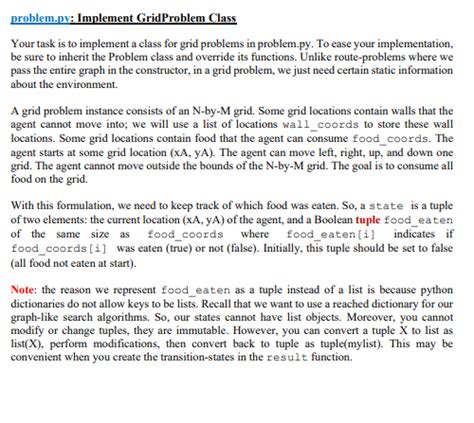 Solved Problem Py Implement Problem Class Your Task Is To Chegg