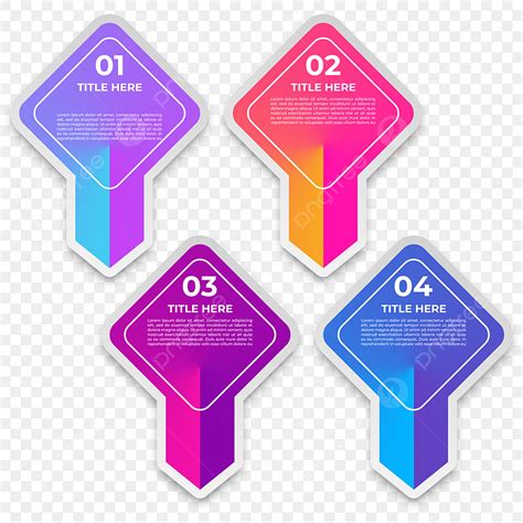 Square Label Clipart Vector Gradient Infographic Label Square Template Modern Data Sign Png