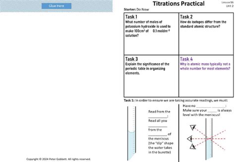 Titration Practical Lesson Alchemist Emporium Teaching Resources