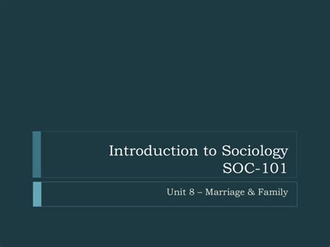 Introduction To Sociology Soc 101