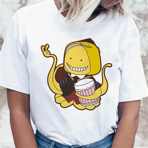 어쌔신 교실 일본 프린트 티셔츠 여성용 귀여운 킬 교사 애니메이션 그래픽 티셔츠 여름 개성 티셔츠 여성티셔츠