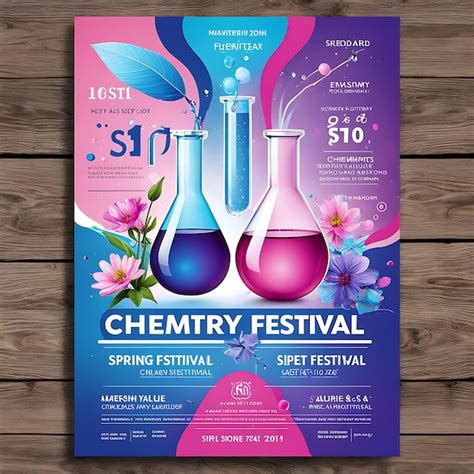 A Poster For The Chemical Festival In Front Of A Wooden Wall Premium