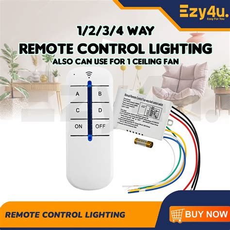 𝟭 𝟮 𝟯 𝟰 𝗪𝗔𝗬 V Wireless Receiver Lamp Light RF Remote Control Switch