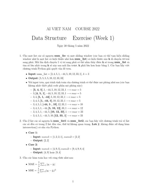 Data Structure Week 1 Exercise Pdf