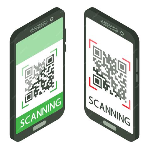 Отсканируйте Qr код с помощью мобильного телефона изометрические смартфон с Qr кодом на экране