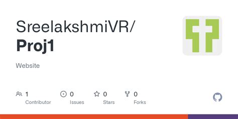 Github Sreelakshmivr Proj Website