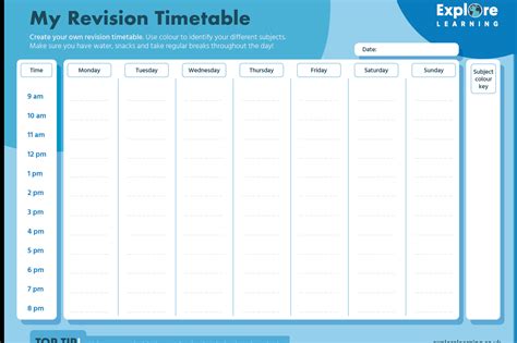 How To Make A Gcse Revision Timetable Explore Learning