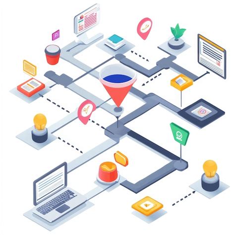 Isometric Flat Design Concept Of Big Data Analysis And Digital Marketing Vector Illustration