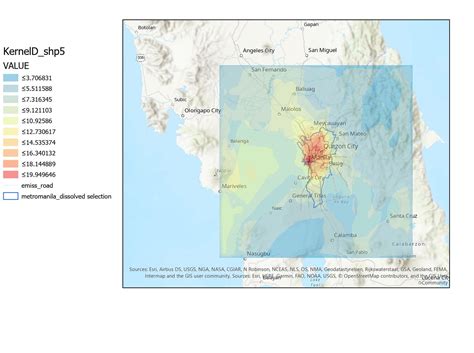 Arcgis Desktop Interpret A Kernel Density Map For Pollutants Geographic Information Systems