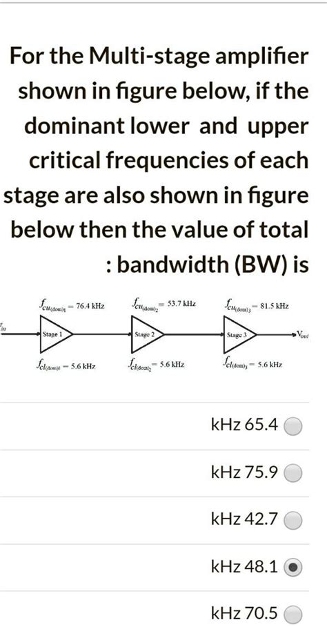Solved For The Multi Stage Amplifier Shown In Figure Below If The Dominant Lower And Upper