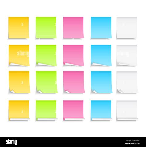 Set Of Different Colored Post It Notes Stock Photo Alamy