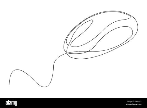 Drawn Continuous One Line Art Of Computer Mouse Design Vector Illustration Stock Vector Image