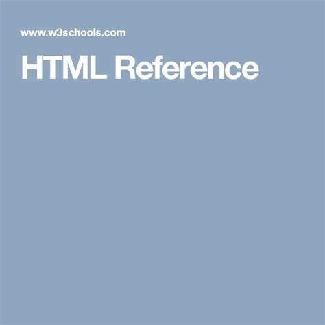 Html Reference Html Reference Education Sql