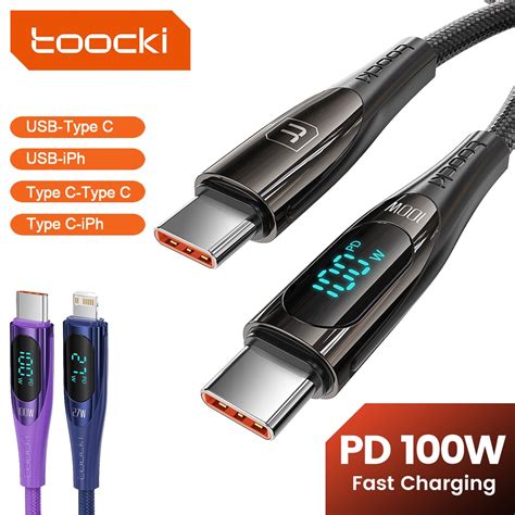 Toocki สายชารจดจทล 100W C C PD Type C เปน Type C USB C USB L C L Shopee Thailand