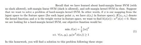 Solved Recall That We Have Learned About Hard Margin Linear