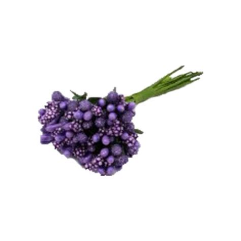 Комплект изкуствени цветя от 12 букета 3 см тъмно лилави Emag Bg