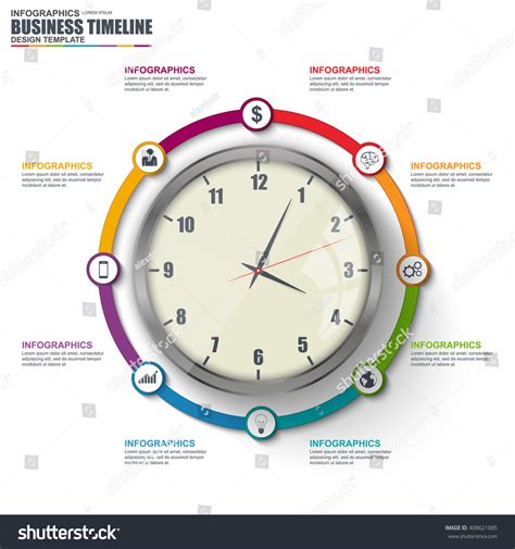 Infographic Linear Timeline Vector Design Template Stock Vector