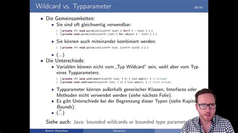 Java Wildcards Vs Typparameter Generics Teil 1119 Youtube