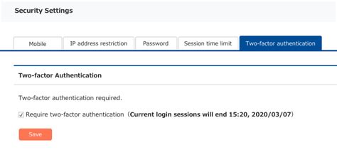 Making Two Factor Authentication Mandatory Security Settings Sansan Support Center
