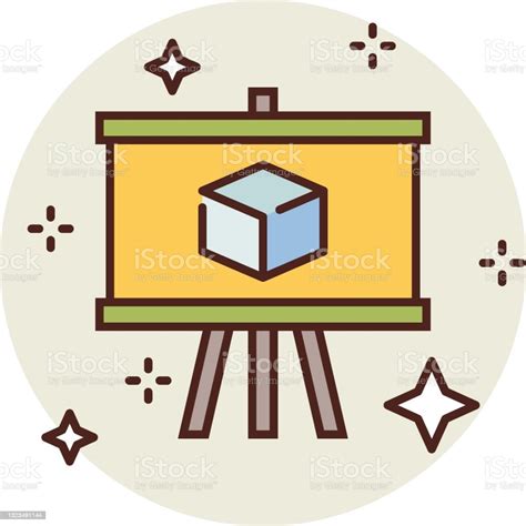 3d 프리젠 테이션 벡터 색상 아이콘 디자인 개념 흰색 배경에 적음 제조 기호 교육에 대한 스톡 벡터 아트 및 기타 이미지