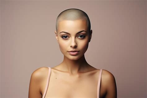 Premium Ai Image Fashionable Female With Buzz Cut Hairstyle