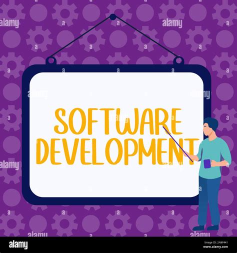hand writing sign software development business concept software is