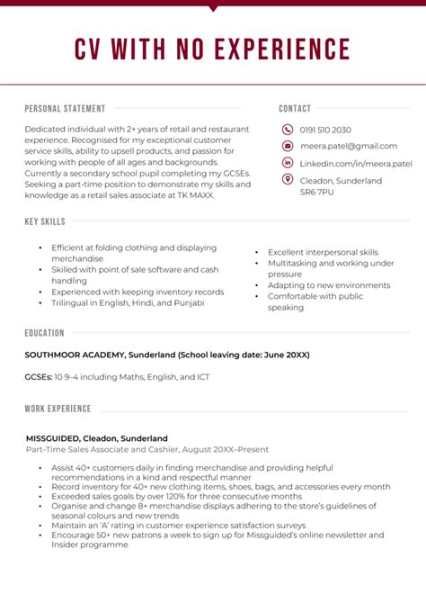 Cv For A 16 Year Old Template Examples And How To Write