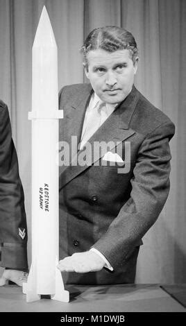 German American Rocket Scientist Dr Wernher Von Braun Right Speaks
