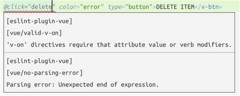 False Invalid V On Rule Eslint Issue 614 Vuejs Eslint Plugin Vue