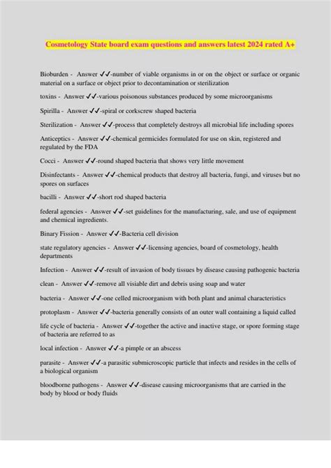 Cosmetology Bundled Exams Questions And Answers 100 Pass Latest