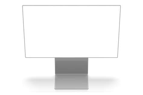 흰색 배경 3d 그림에 빈 화면이 있는 컴퓨터 모니터 프리미엄 사진