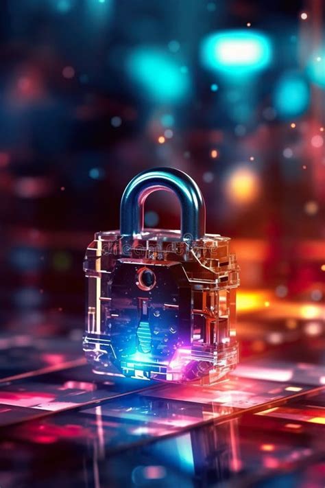 A Lock Sitting On Top Of A Checkered Floor Generative Ai Image Stock