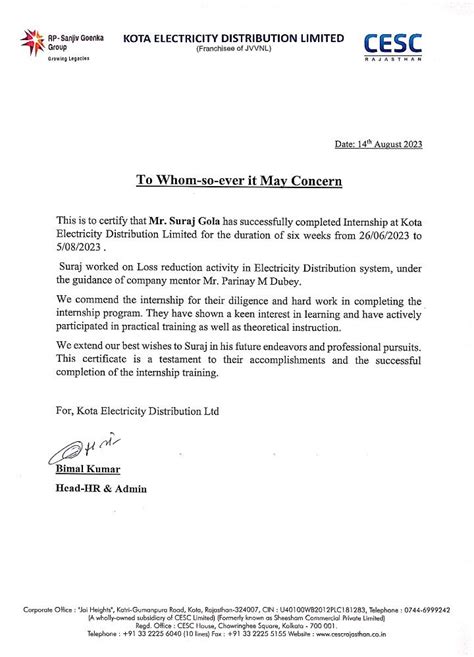 Suraj Gola On Linkedin Hello Everyone Iam Completed My Internship From Kedl Kota And In Kedl I…