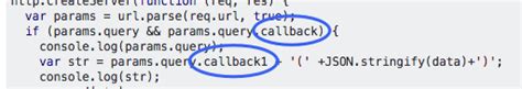 Javascript Jsonp Callback Function Name Cant Be Identified In Node