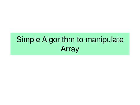 Ppt Array Processing Powerpoint Presentation Free Download Id1411752