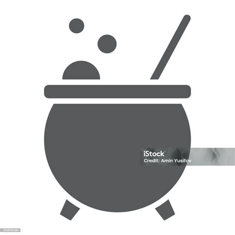 마녀 가마솥 모양 아이콘 마법과 주술 냄비 서명 벡터 그래픽 흰색 배경 Eps 10 솔리드 패턴 10에 대한 스톡 벡터 아트 및 기타 이미지 Istock