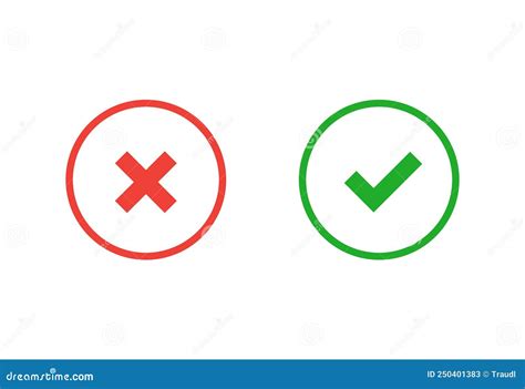 Accept And Decline Button Simple Flat Design Vector Illustration Stock Vector Illustration