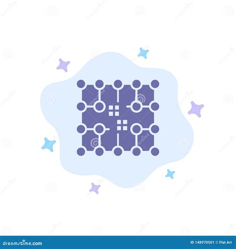 Chip Connection Electricity Grid Material Blue Icon On Abstract