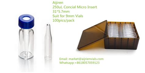 250ul Hplc Vial Insert With Spring Bottom Lab Vials Manufacturer