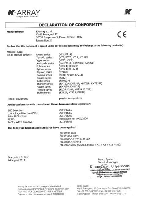 line array element variable beam speaker python kp52 by k array