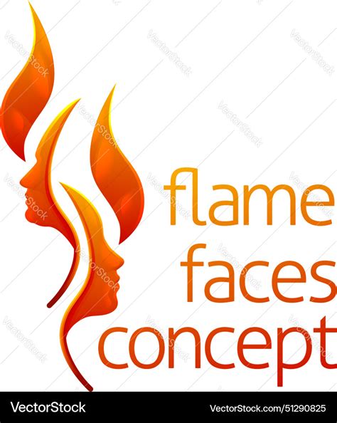 Flame Faces Concept Royalty Free Vector Image Vectorstock