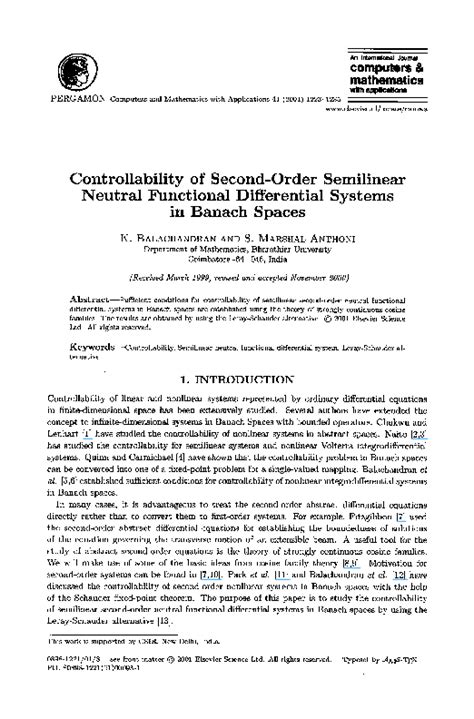 Pdf Controllability Of Second Order Semilinear Neutral Functional Differential Systems In